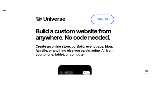 Universe - No-Code Custom Website Builder | B12