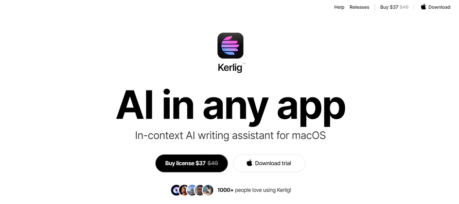 Kerlig AI - AI-Powered Writing Tool for macOS | B12