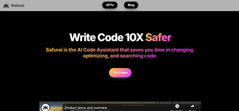 Safurai - Free AI Assistant That Boosts Developer Productivity | B12