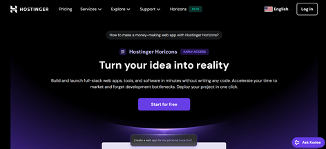 Hostinger Horizons - Simple Web App Launch in 3 Steps | B12