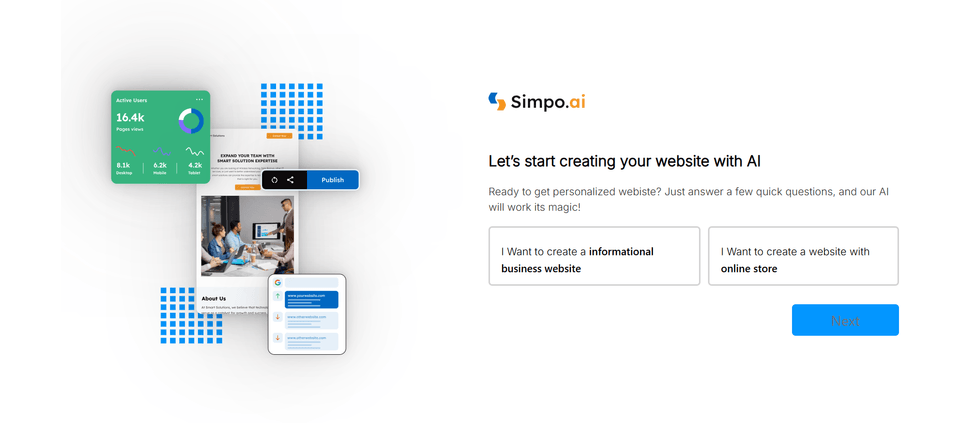 Simpo - AI-Powered Website Builder in India | B12