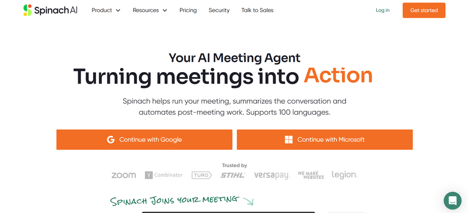 Spinach AI - Get Smart Meeting Notes and Automate Meeting Tasks | B12