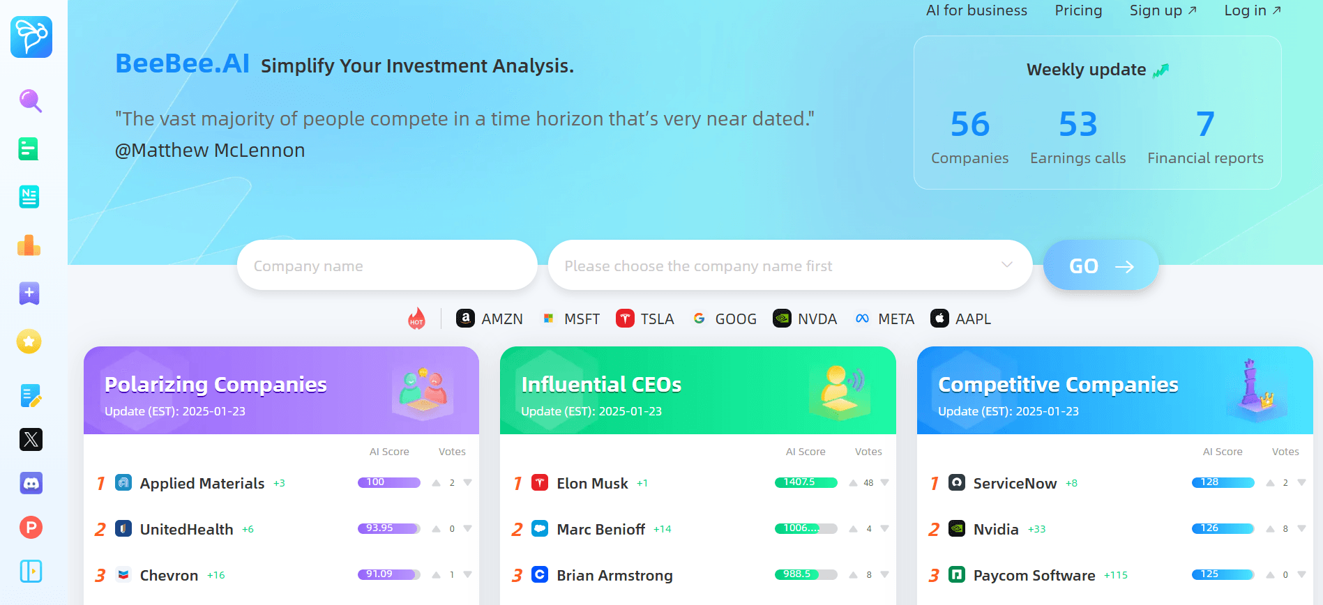 BeeBee.AI - Crack the Code on U.S. Stock Earnings with AI-Powered Analysis | B12