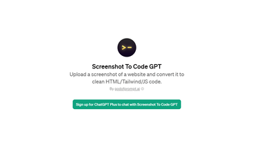 Screenshot to Code GPT - Effortless Website Creation Using Screenshots ...