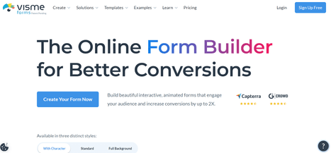 Visme Forms – Simple Form Builder | B12