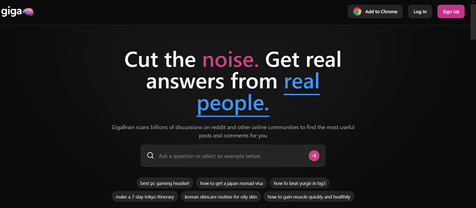 GigaBrain - Get Real Answers from Online Discussions | B12
