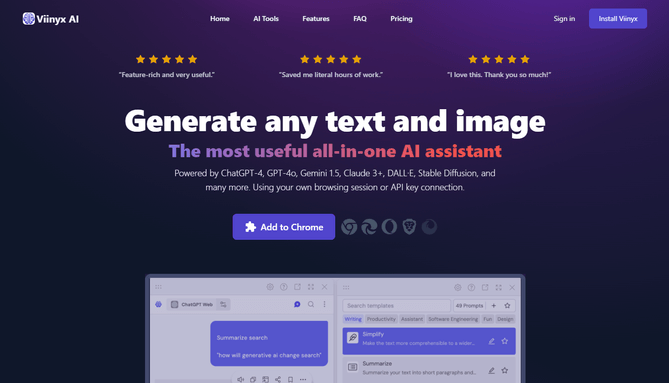 Viinyx AI - The Ultimate AI Browser Extension for Seamless Text and ...