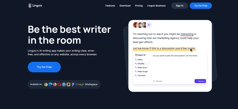 Linguix - Grammar & AI Writing App to Write Effortlessly | B12
