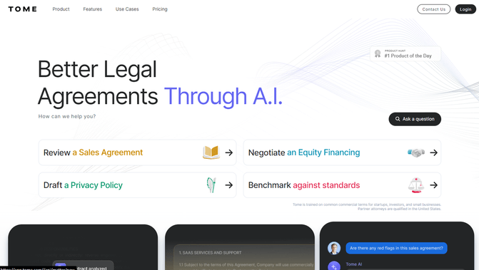 Tome - AI-Powered Legal Help for Startups and Small Businesses | B12