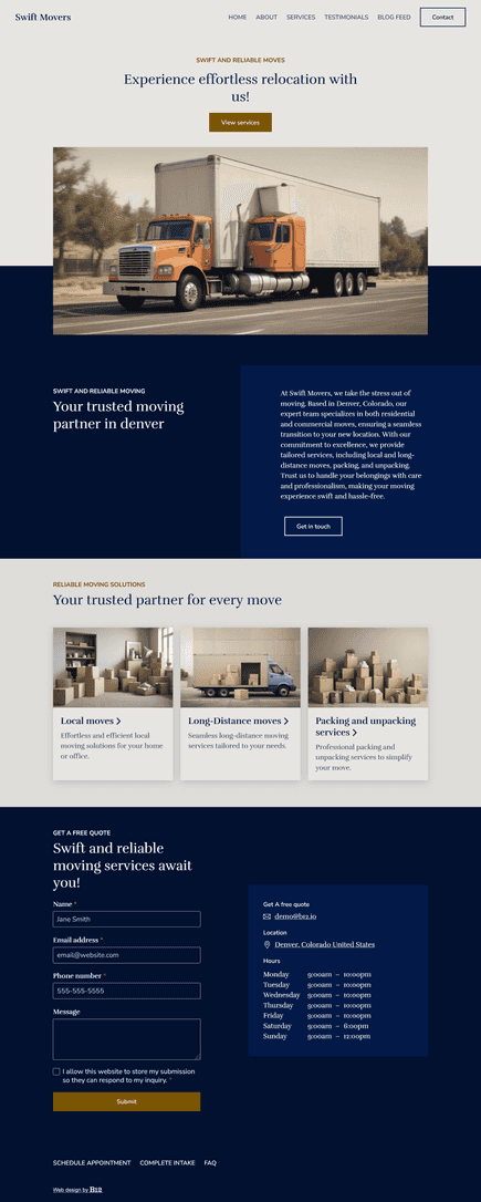 Moving company website template | B12 Moving company website template | B12