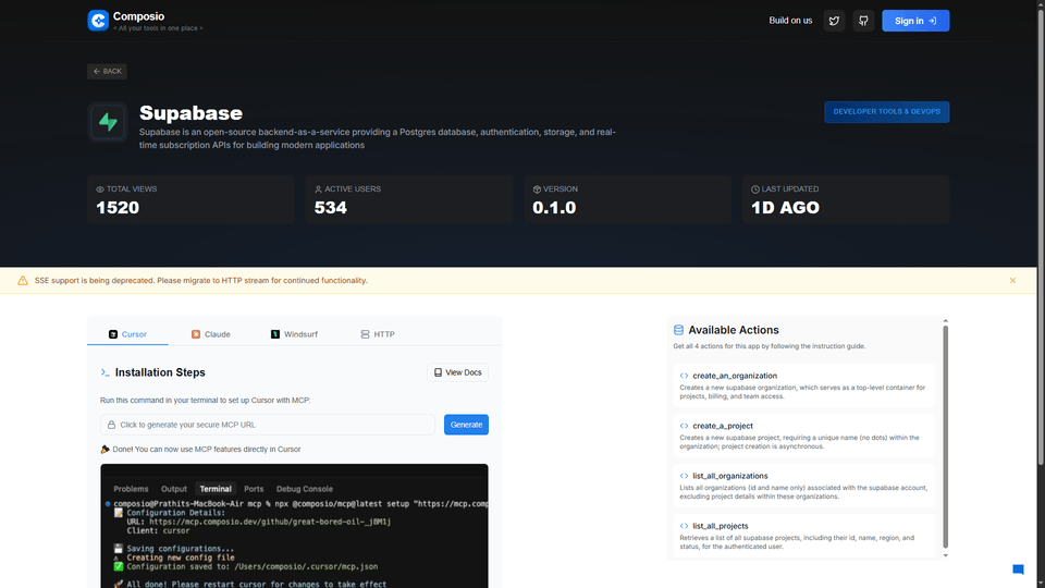 Supabase - Database Integration via MCP Server | B12