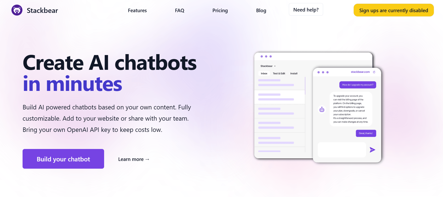 Stackbear - Build Chatbots Even Without Coding Experience | B12