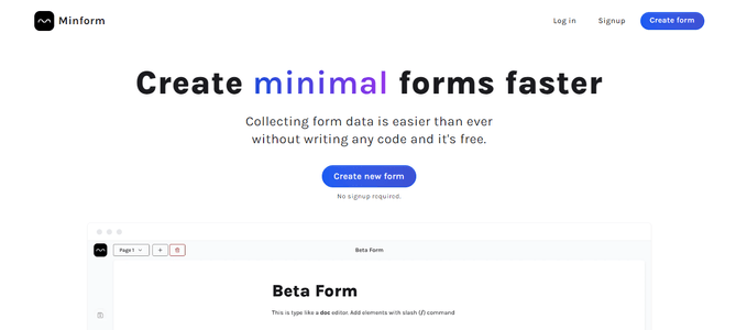 Minform - Quick and Easy Online Form Builder | B12