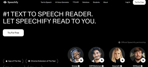 Speechify - The Most Natural Text-to-Speech Reader | B12